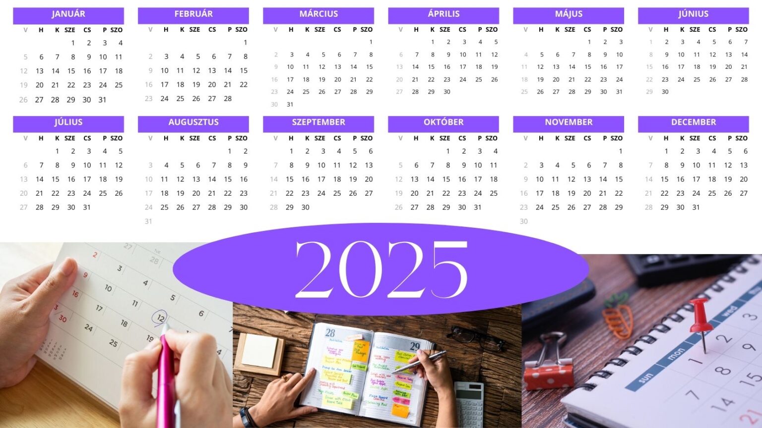 Munkaidő naptár és munkarend 2025: így alakul a 2025-ös munkaév és a ...